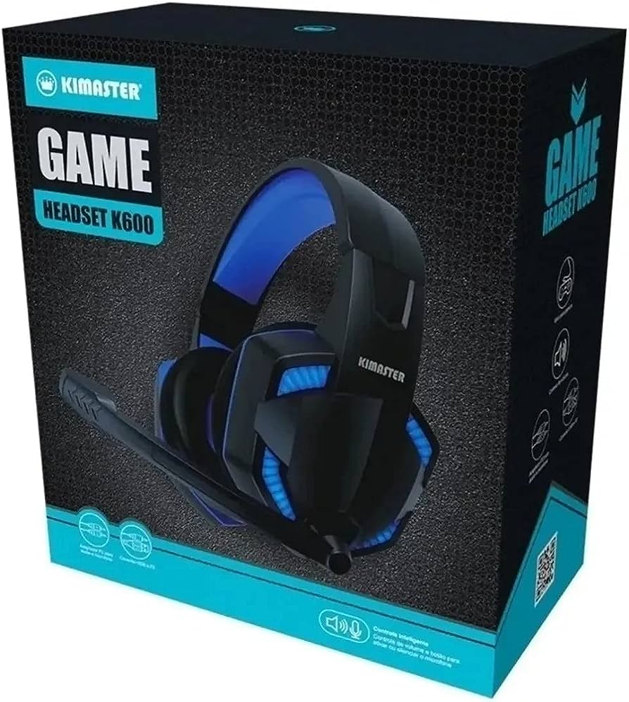 HeadSet Gamer Kimaster K600-Azul - Gringolândia