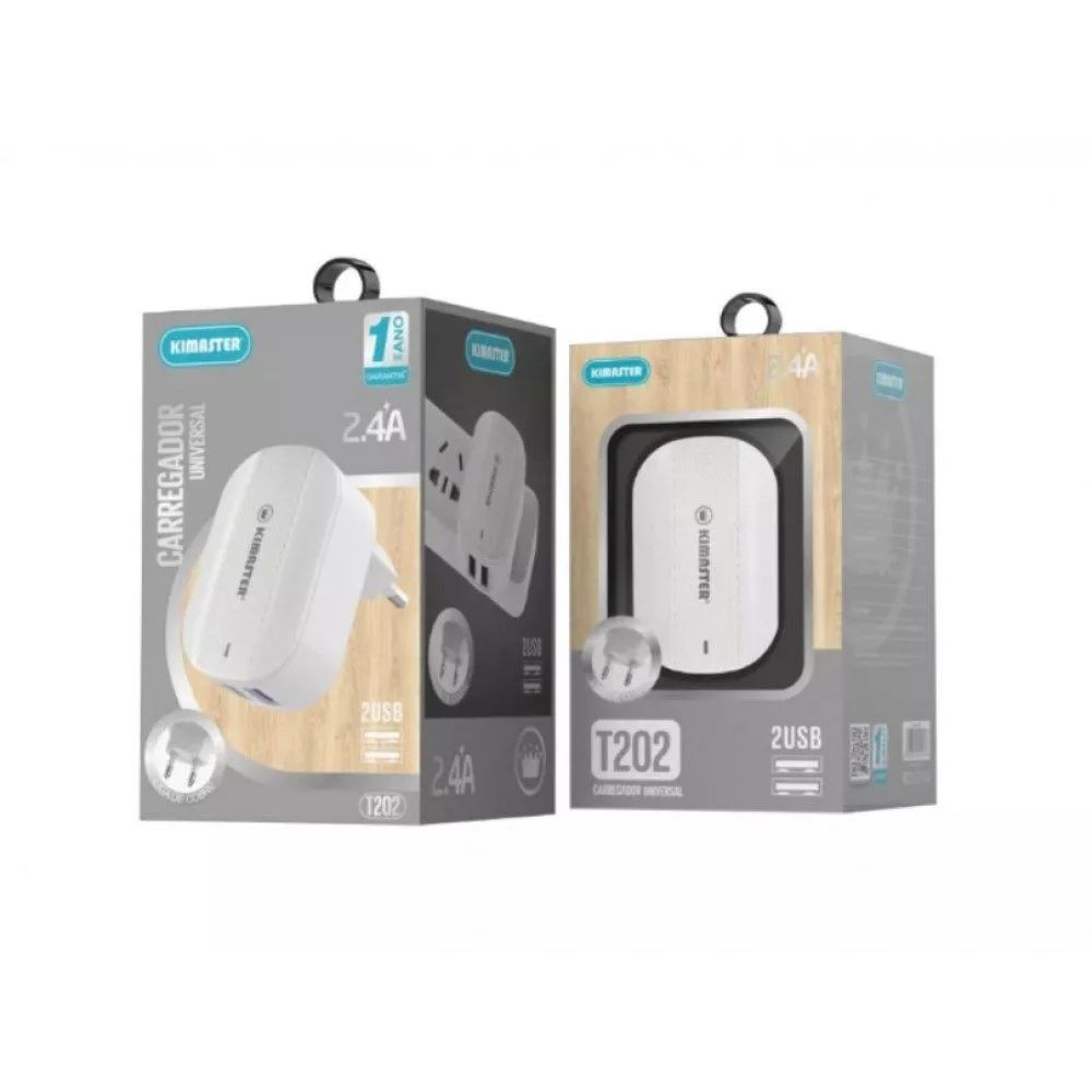 Carregador Universal USB 2.4A USB Duplo Kimaster-T202 - Gringolândia
