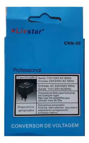 Conversor de Voltagem 110/220v LivStar CNN-50 - Gringolândia