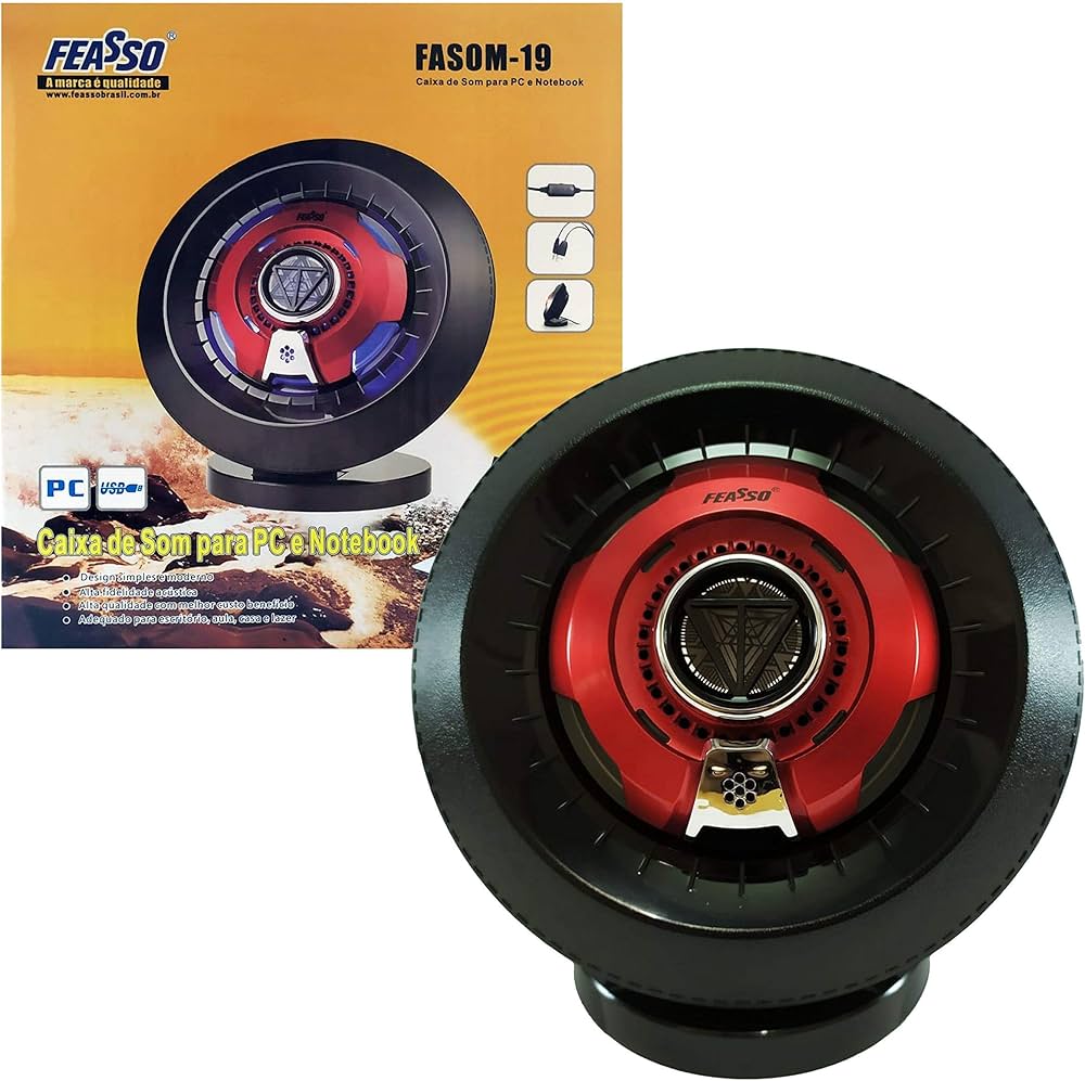 PC Caixa de Som USB 3W RMS Feasso FASOM-19 - Gringolândia