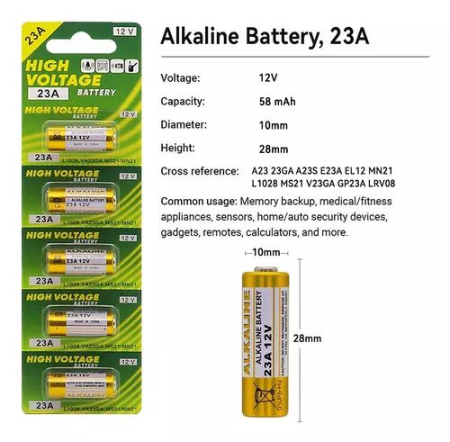 Bateria Alcalina Pilha 23A 12V HIGH VOLTAGE23A - Gringolândia