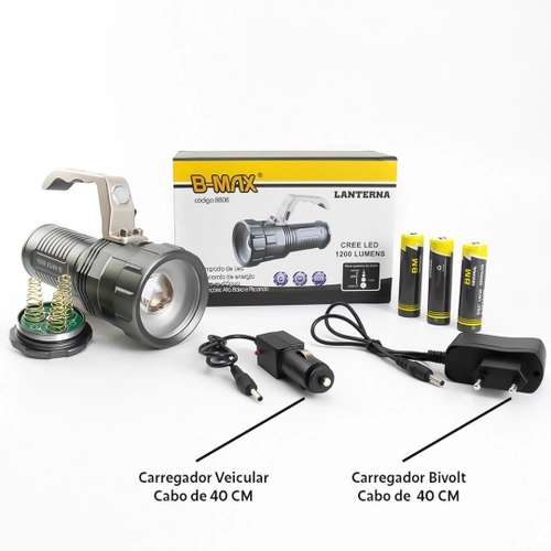 Brilho Infalível: Lanterna LED Recarregável B-max BM-8806 - Gringolândia