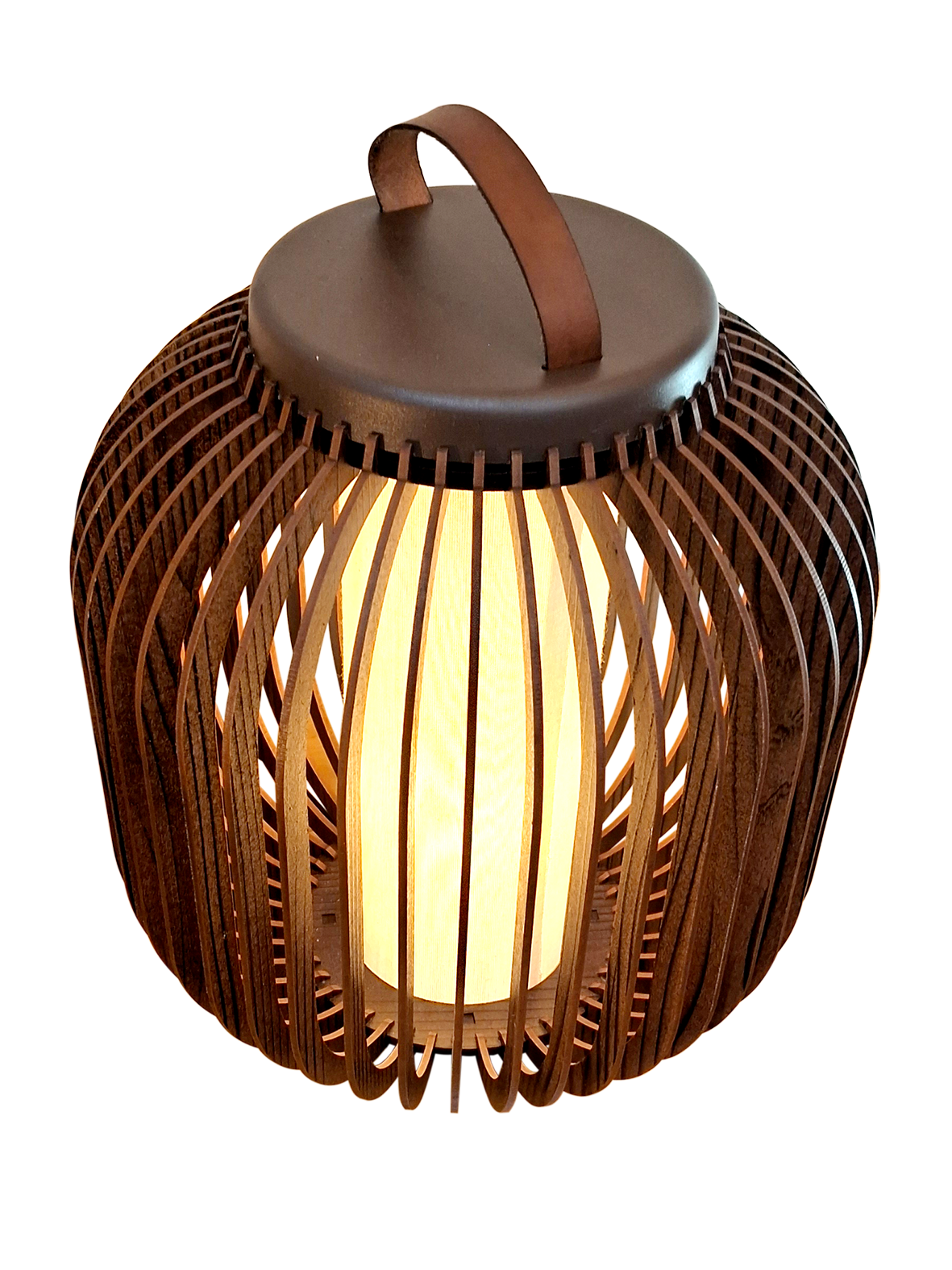 Lanterna / Abajur Boho - E27 - Cúpula Crú - IPÊ - Mudde Vintage Design ...