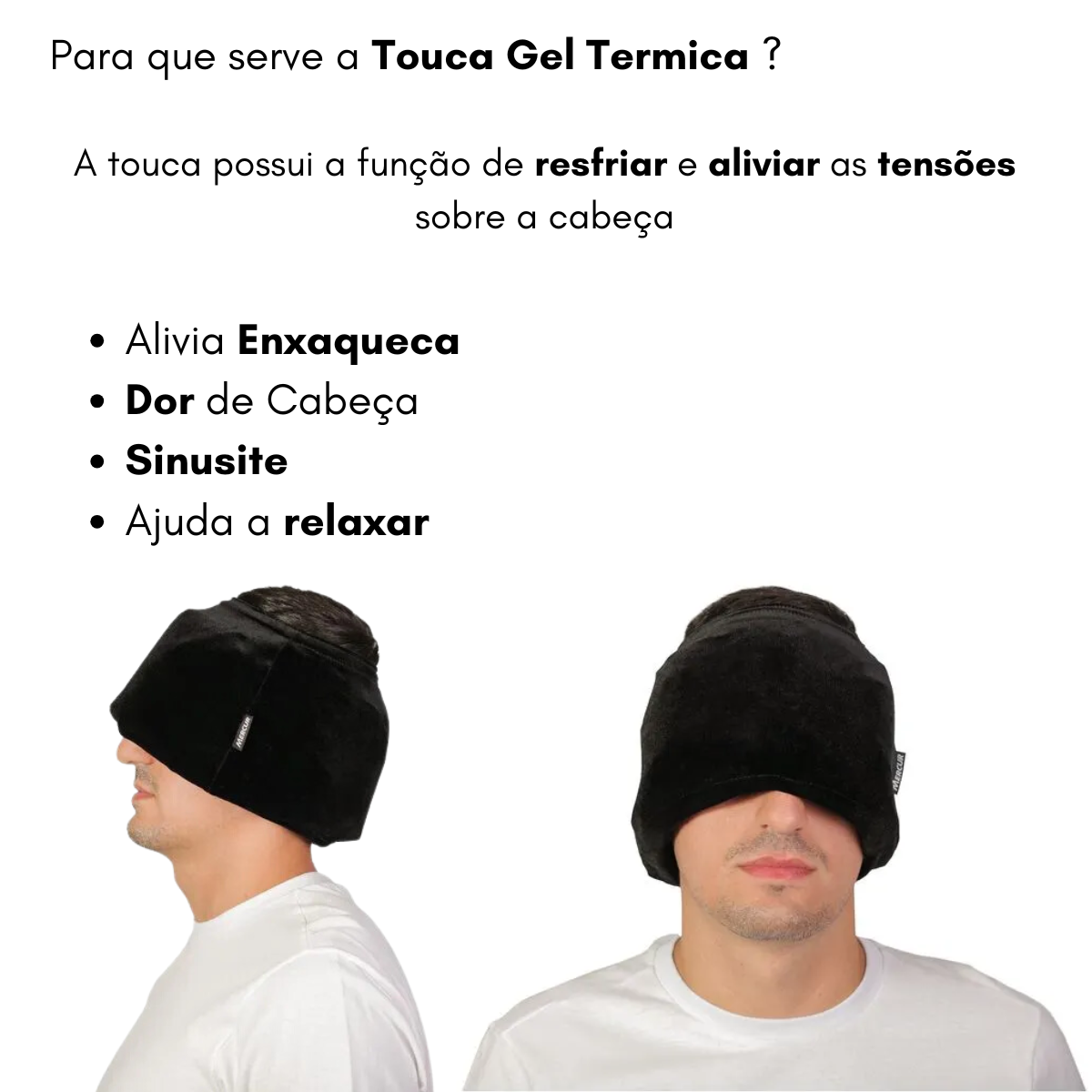 Touca Térmica Gel para Enxaqueca Dor de Cabeça Relaxamento - Acmedi