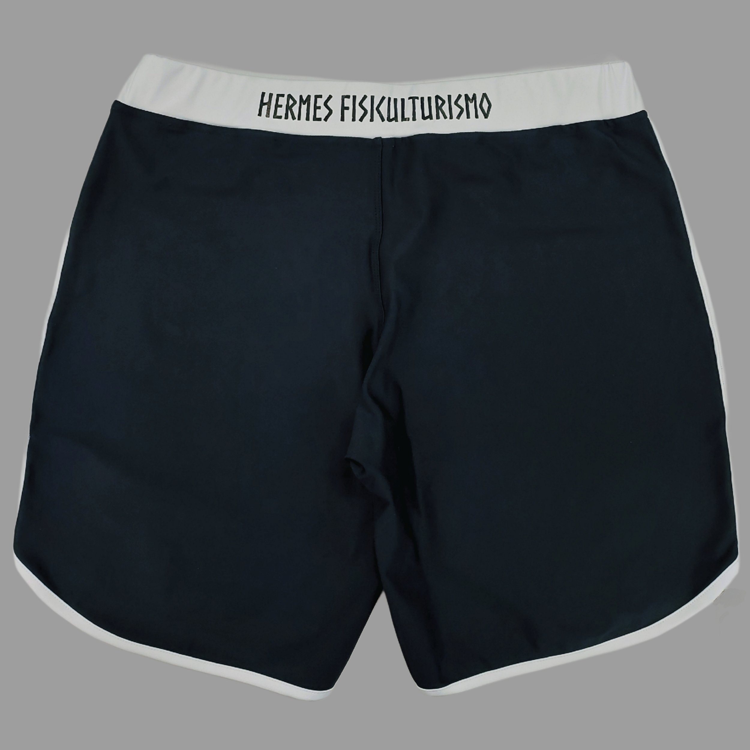 Bermuda Men's Physique Curta Preta com Branco - Hermes Fisiculturismo
