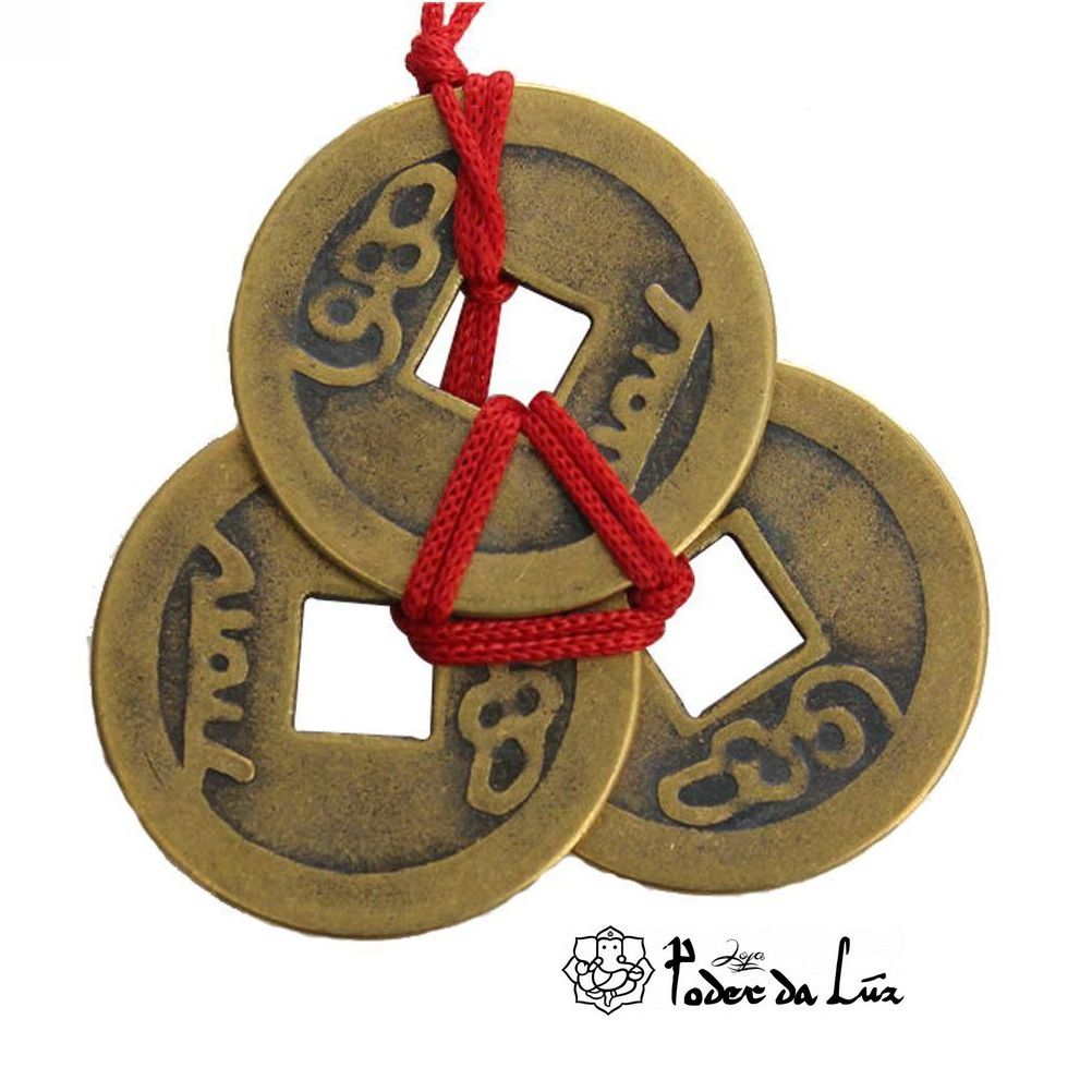 Moedas Da Sorte Chinesa Feng Shui Riqueza Sucesso G (2,8 cm) - Incensos ...