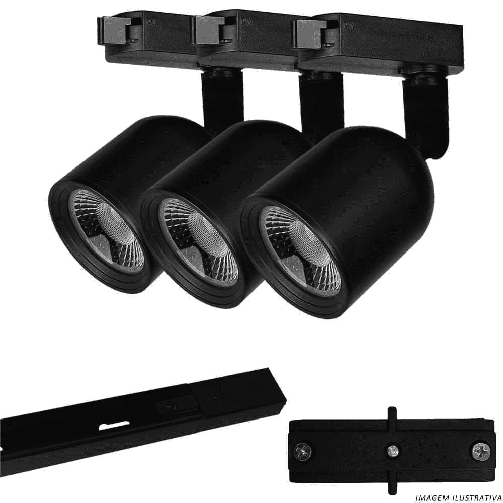 Kit Trilho Led com 3 Spots 7W Luz Branca 6500k Elegance - Avant - Ponto ...