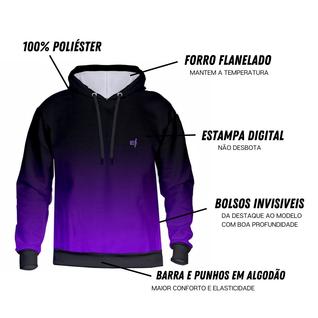 Moletom Degrade Preto Roxo - EFECT