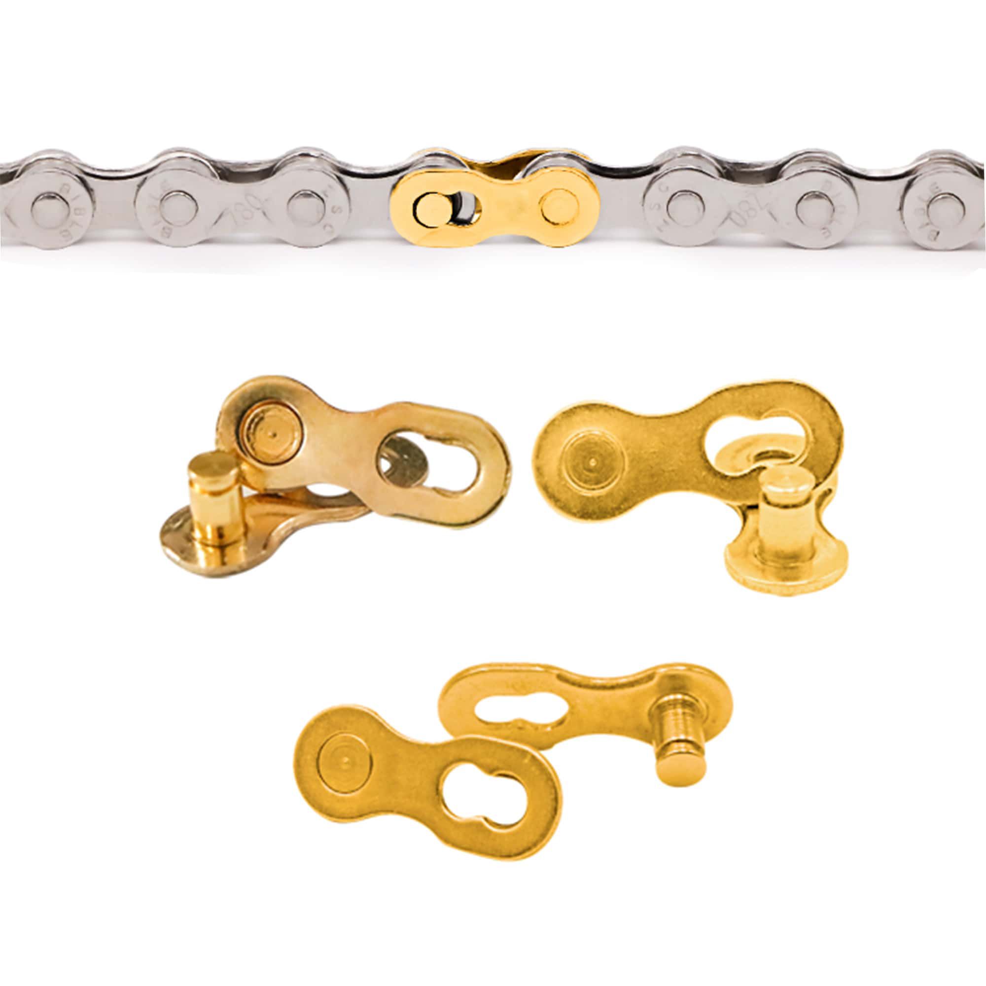 Kit 5 Unidades Power Link Dourado 12V Emenda Rápida Corrente Bike MTB ...