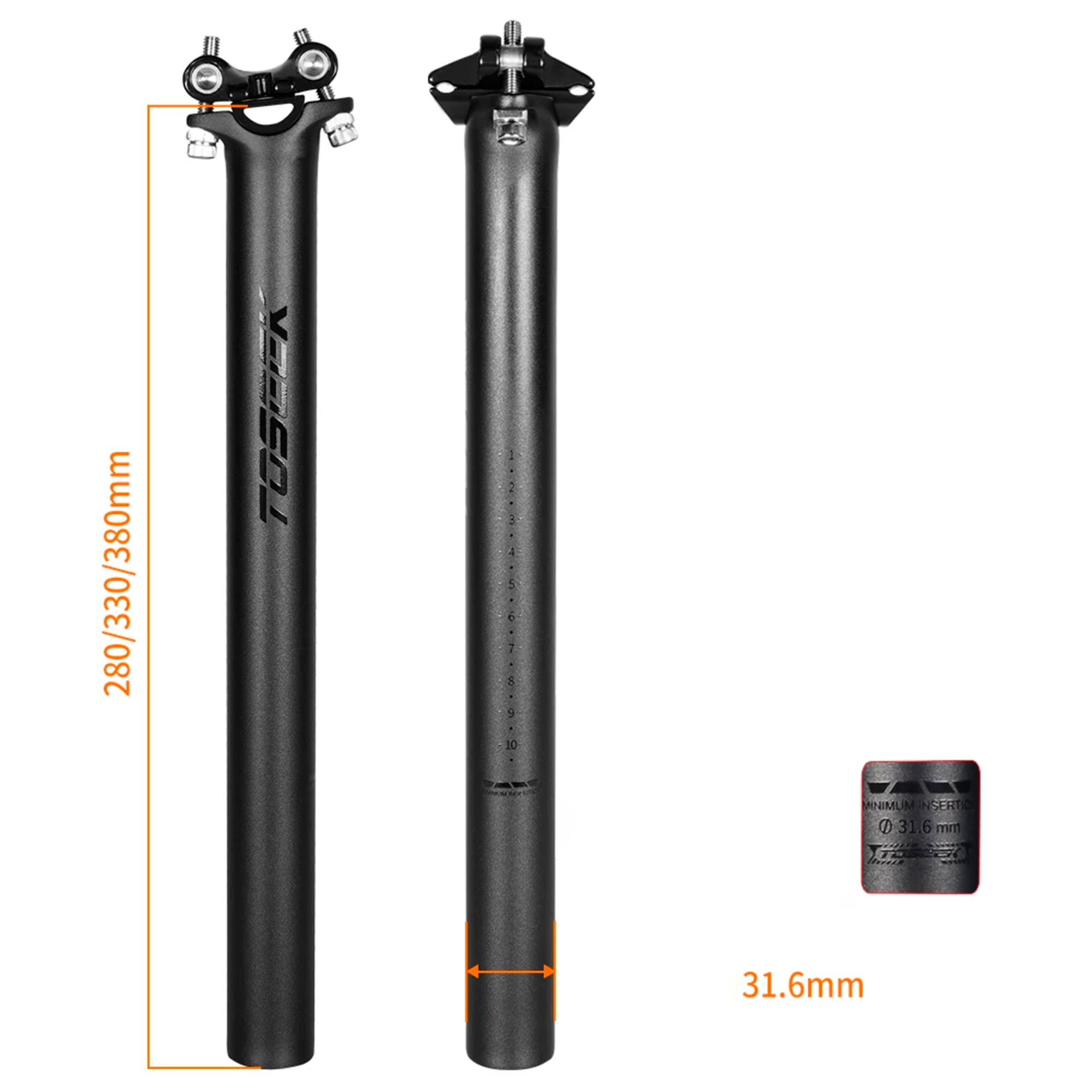 Canote de Selim 31,6x400mm Fibra de Carbono - Toseek - Fluindo - Loja ...