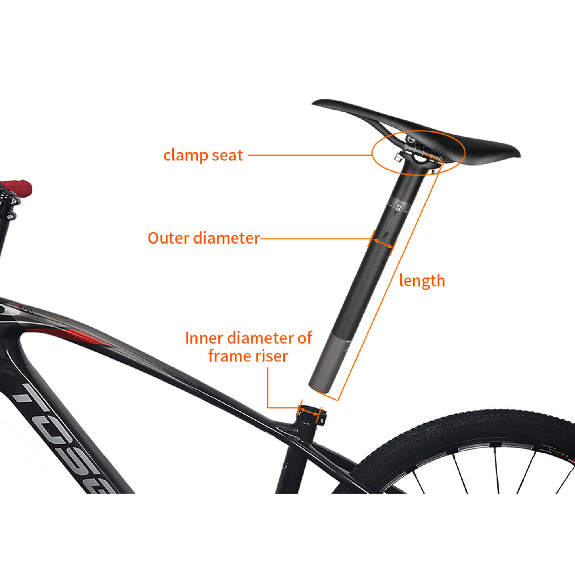 Canote Selim 27,2x400mm Fibra de Carbono Offset 0mm - Toseek - Fluindo ...