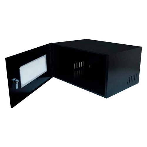 Mini Rack 19" 5U x 350mm Economic porta c/ visor acrílico preto c/ 02 ...