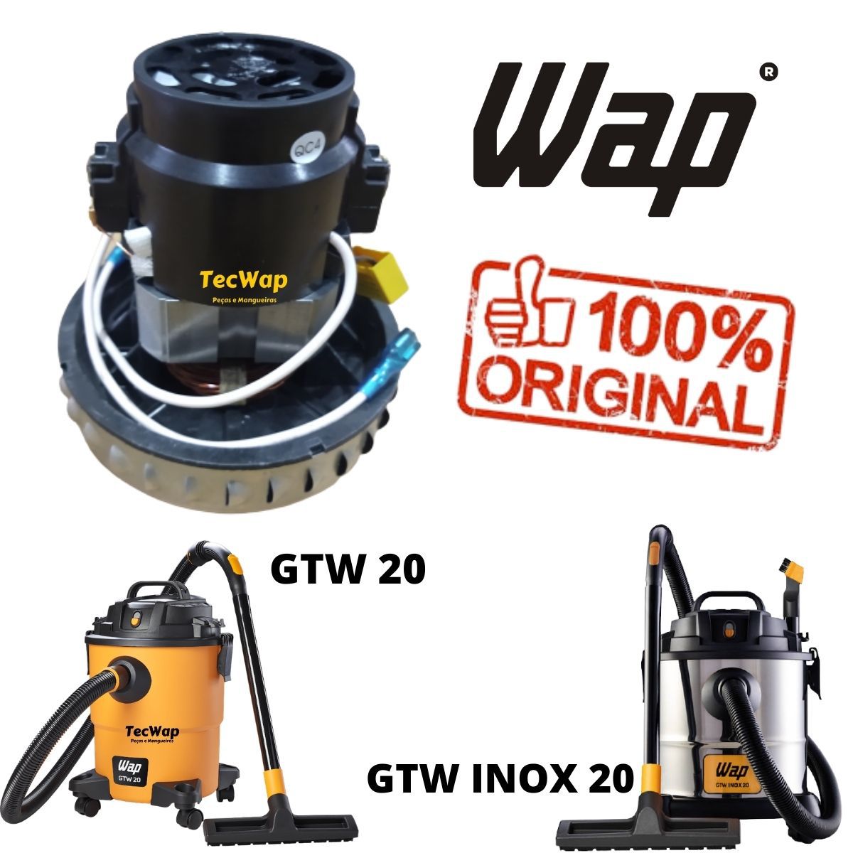 Motor Elétrico 1600w Para Aspirador Wap Gtw Inox 20, 12, 10 (220v) - FW005242 - TecWap ...