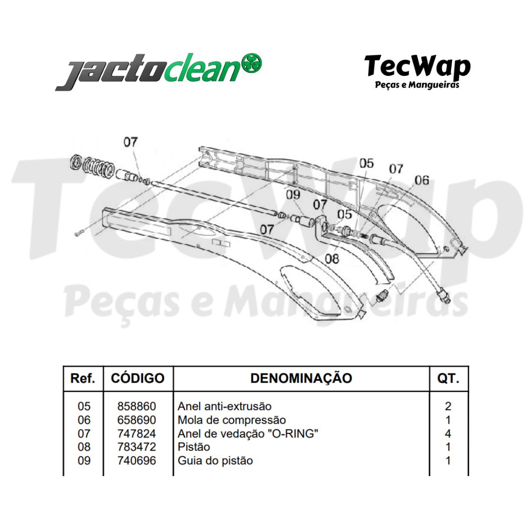 Kit Reparos do Gatilho Jacto J7000, J6800 - TecWap Distribuidor de Peças