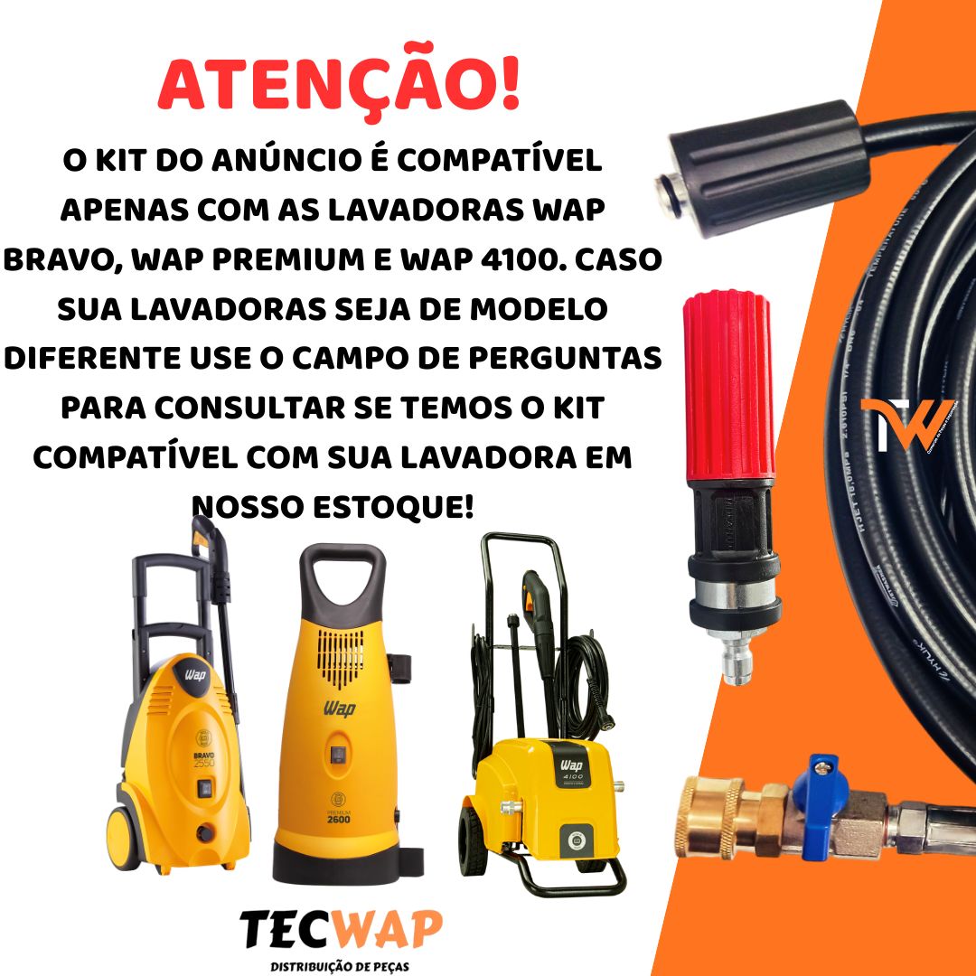 20 METROS Mangueira Com Registro E Bico Variador Para Lavadora WAP ...