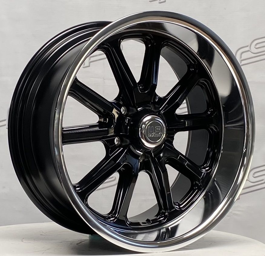 Jogo de Roda U.S Mags Rambler Preto Brilhante aro 18 / Tala 8 e 9,5 ...