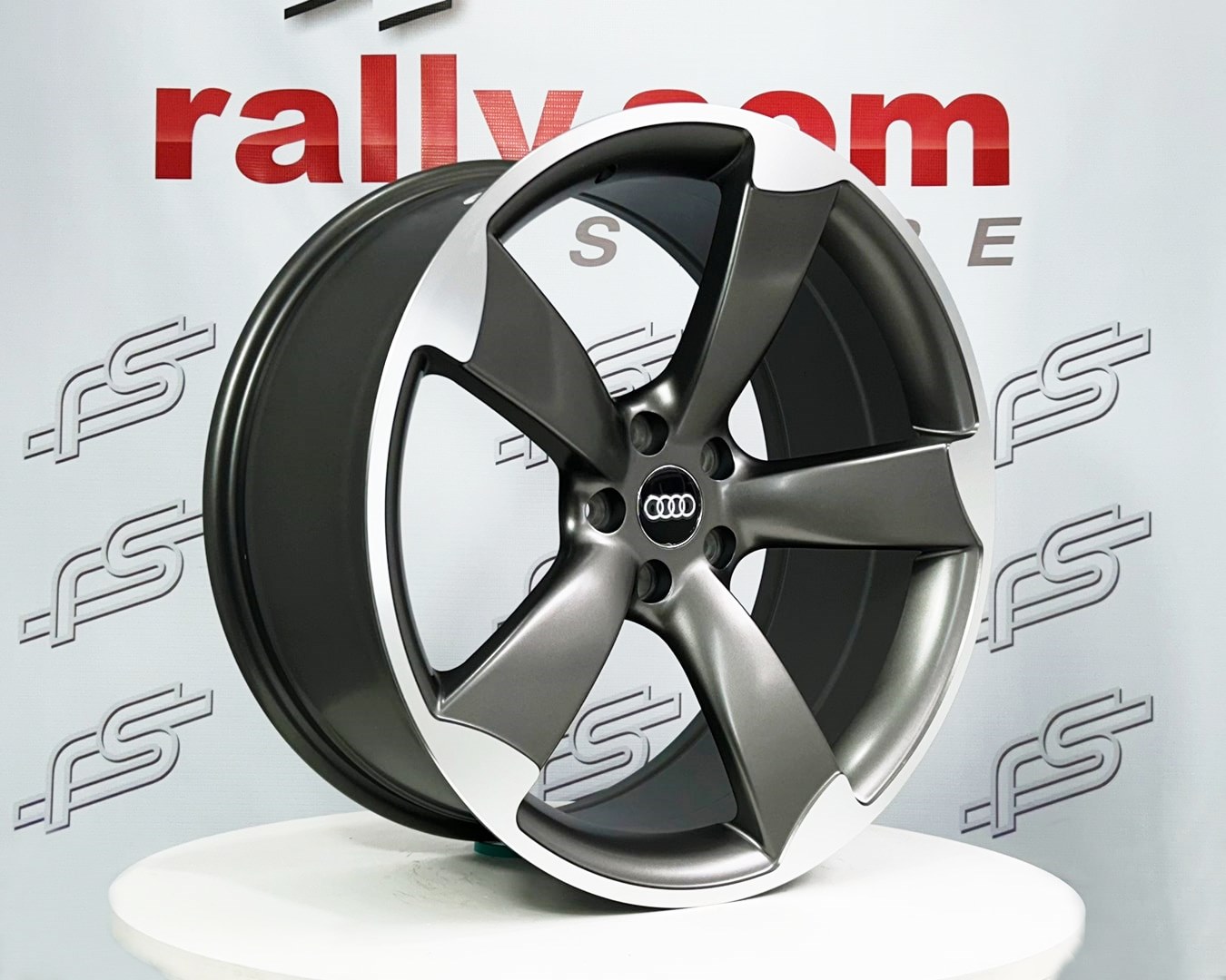 Jogo de Roda Audi Rs3 Grafite Semi-Brilho Borda Diamantada 5x112 - 20x9 Offset 30 (Nv) - Rally ...