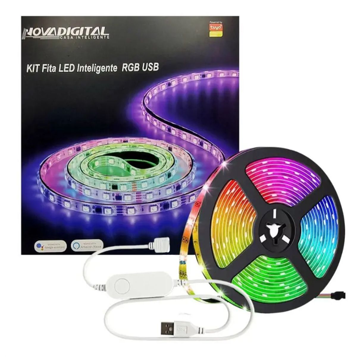 Kit Fita Led RGB Wifi USB Inteligente Conecta Alexa e Google - Bragante ...