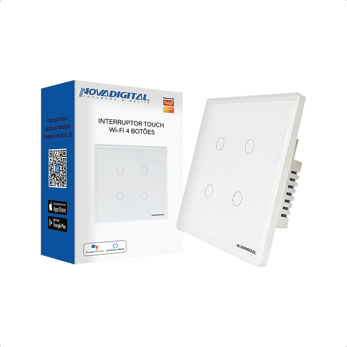 Interruptor Intelig. WiFi NovaDigital 4x4 4 Botões - Bragante Ferramentas
