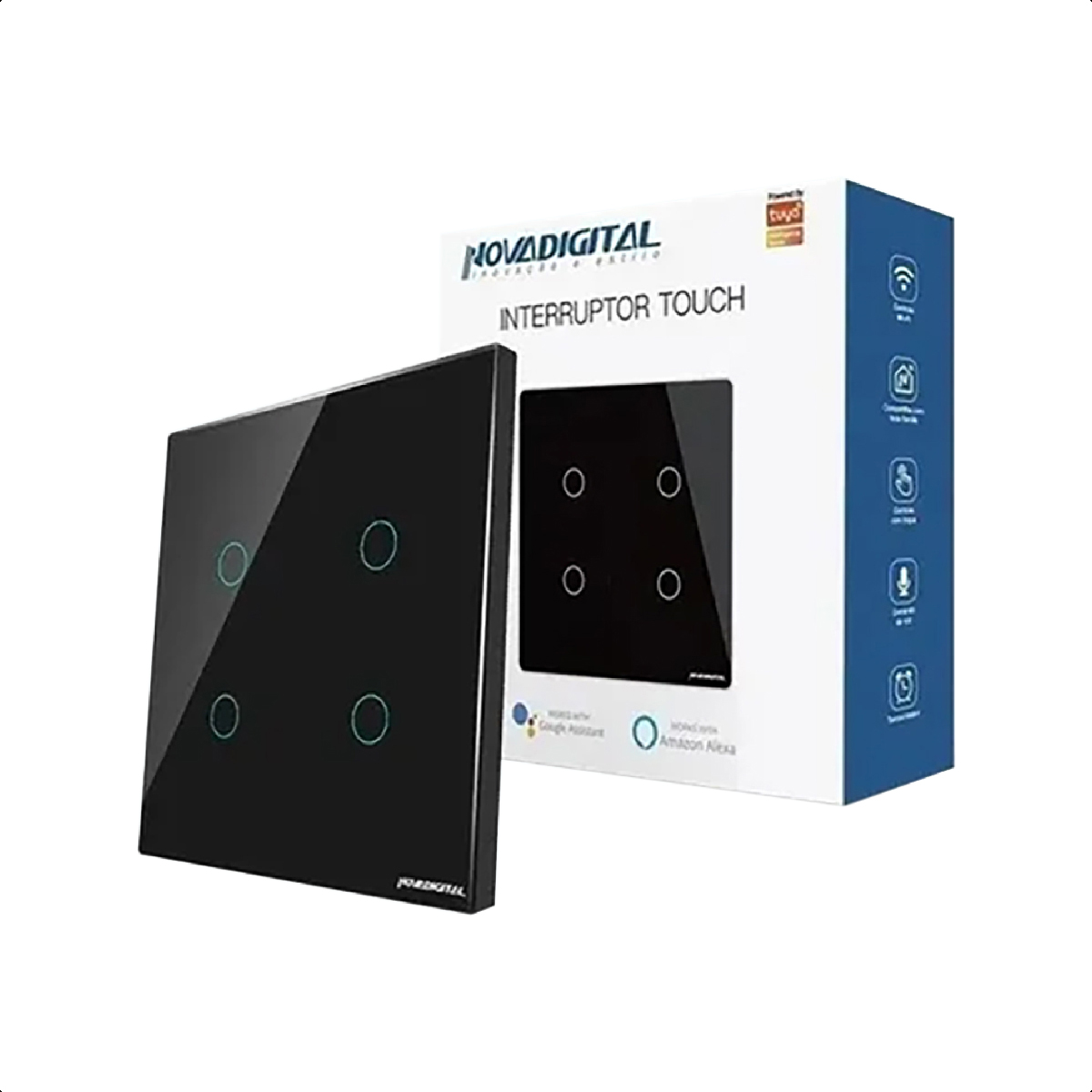 Interruptor Intelig. WiFi NovaDigital 4x4 4 Botões - Bragante Ferramentas