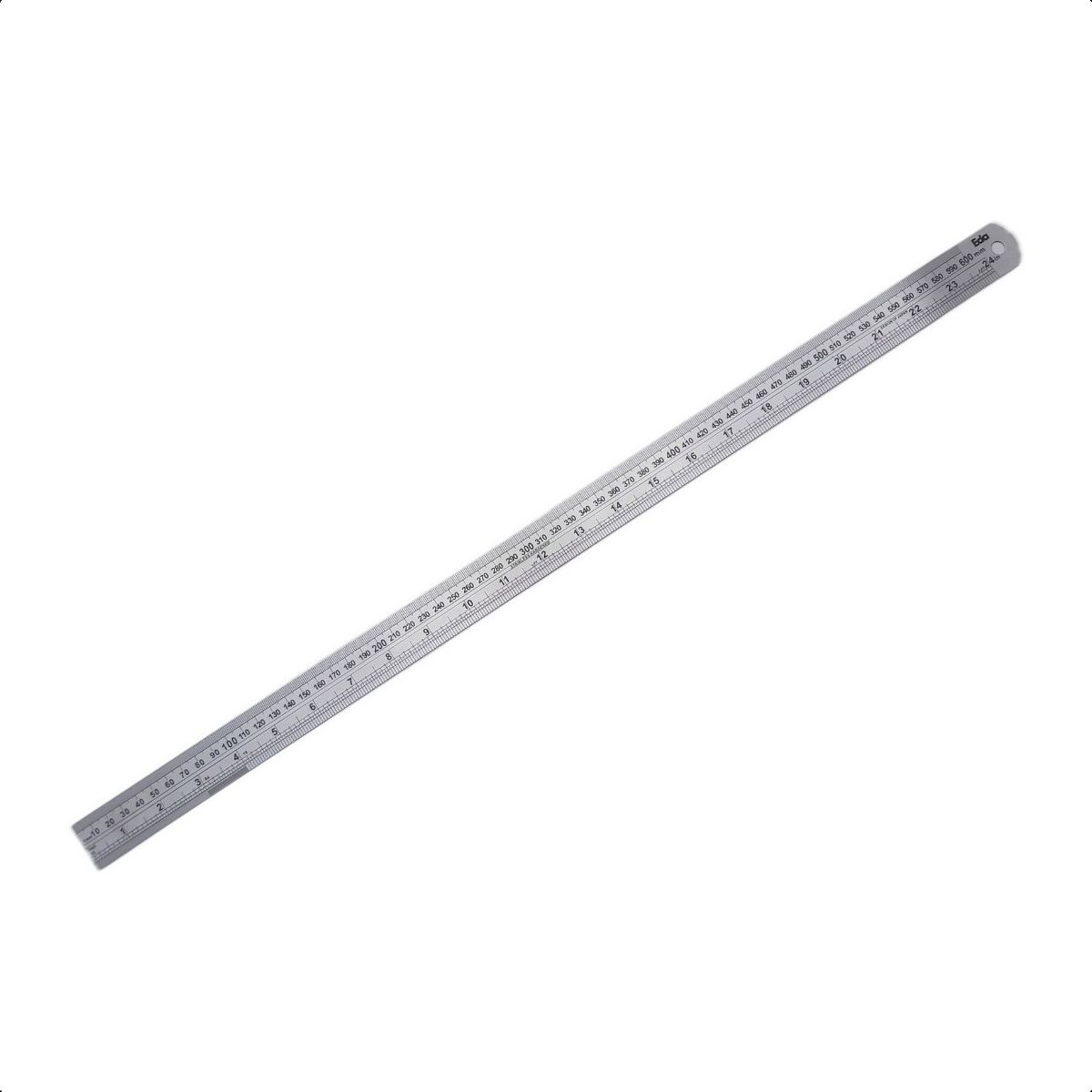 Régua Em Aço Inox Escala Mm e Pols 60cm 24 Pols - Bragante Ferramentas