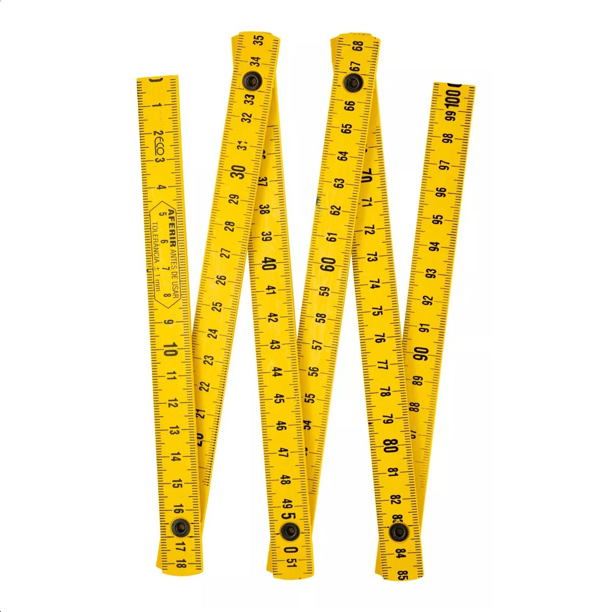 Metro Duplo Escala Métrica 1 Metros Amarelo - Bragante Ferramentas