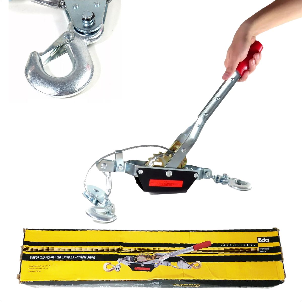 Guincho Manual Mini Tirfor Com Catraca Max 2T Cargas Carros - Bragante ...