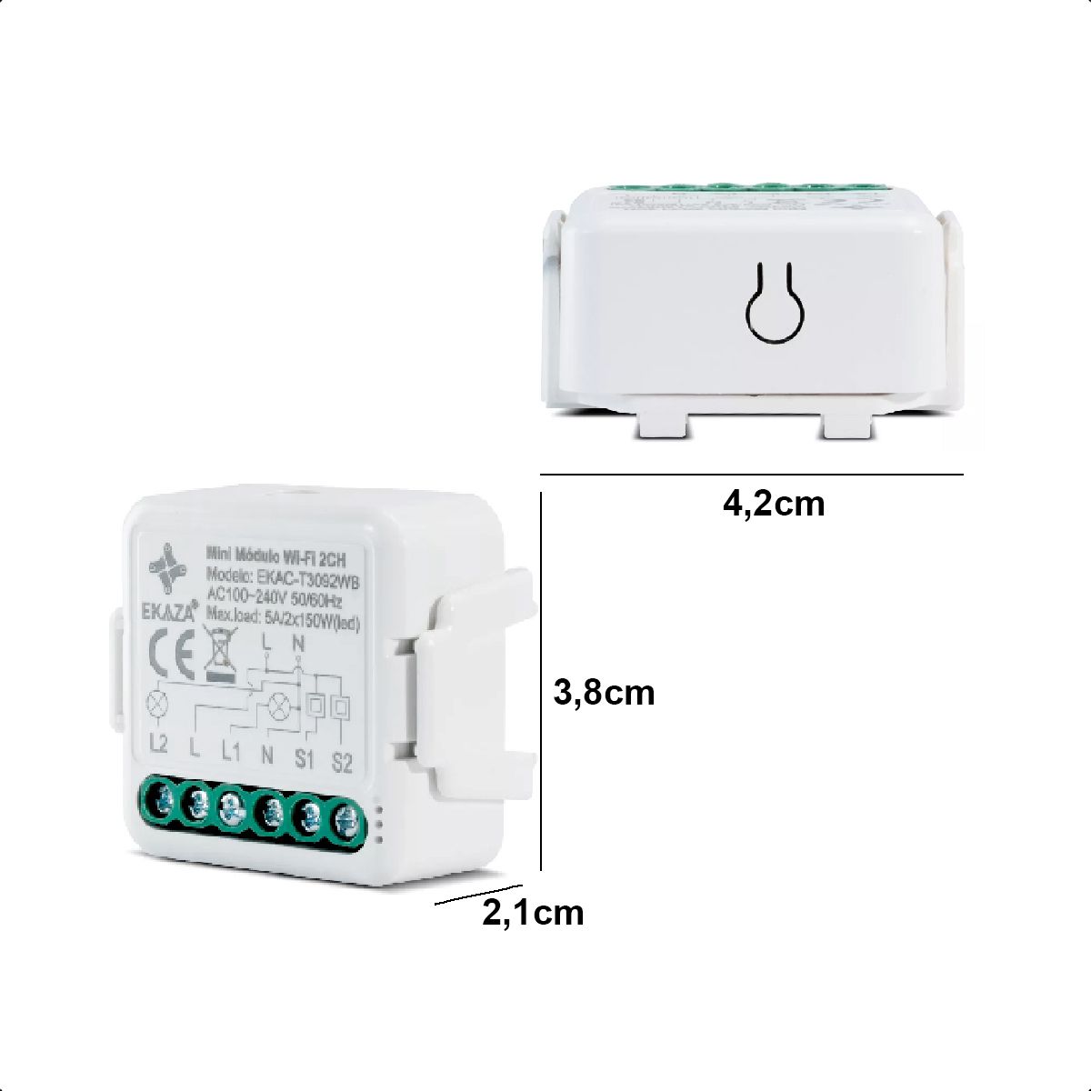 Interruptor Mini Módulo Relé Contato Seco Inteligente WiFi - Bragante ...