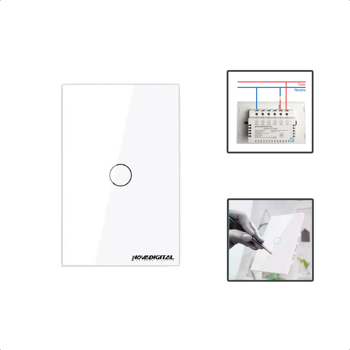 Interruptor Zigbee Touch 1 Botão Inteligente 4x2 - Bragante Ferramentas