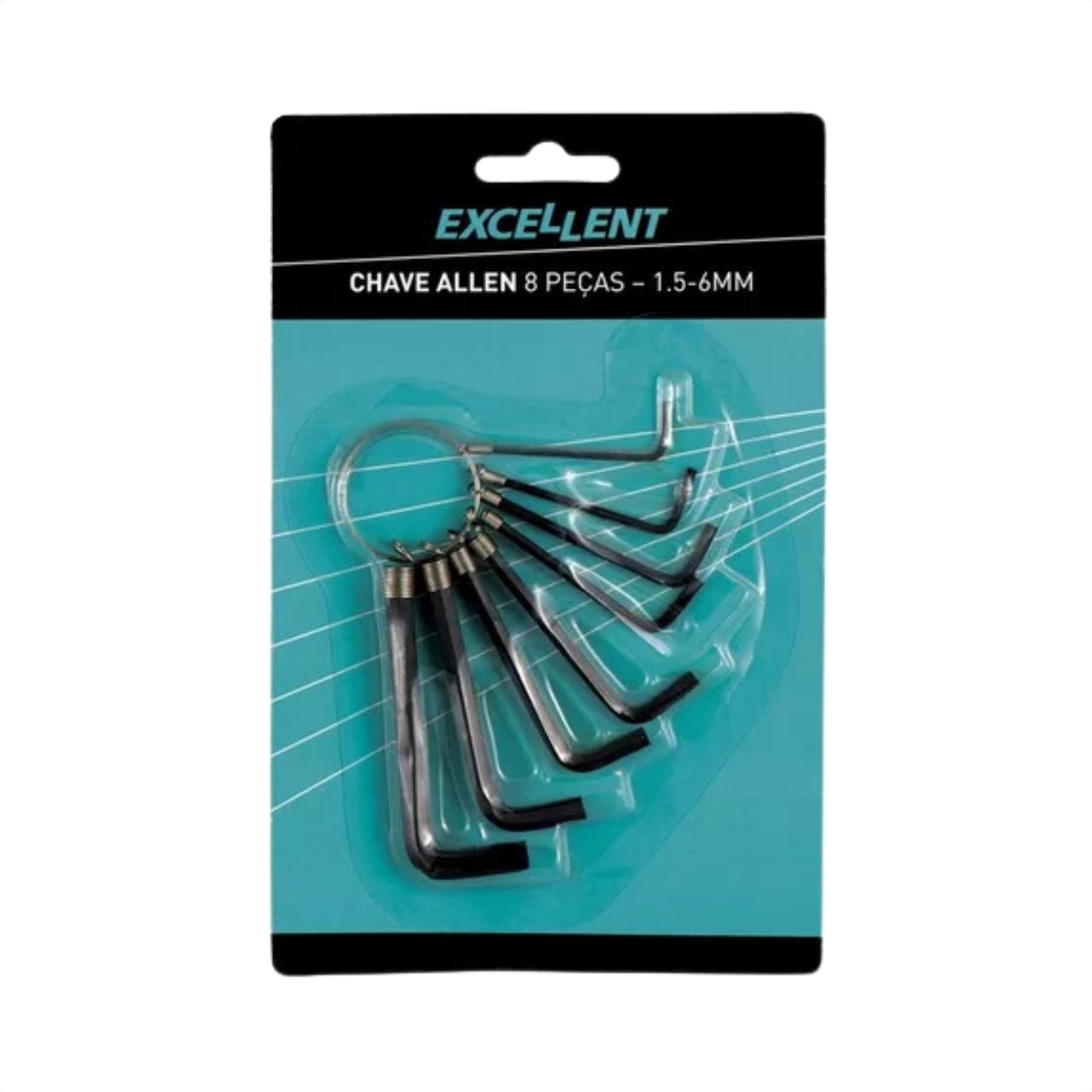 Jogo Chave Allen 8 Peças De 1,5 a 6mm Com Argola - Bragante Ferramentas