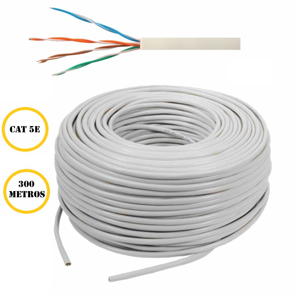 CABO DE INTERNET CAT5 TAMANHO 300 METROS SEM PLUGUES DE CONEXAO - MFL ...