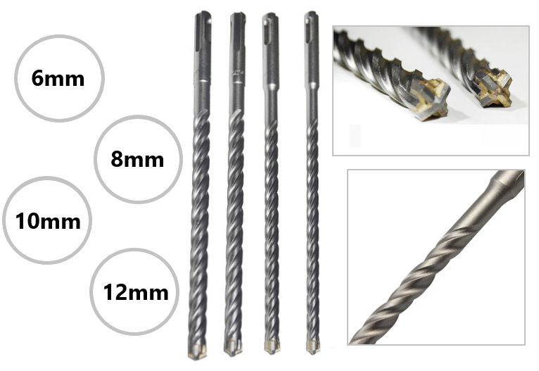 JOGO 7 SDS PLUS TALHADEIRAS PONTEIRA BROCAS P/ MARTELETE - MFL ACESSORIOS LTDA