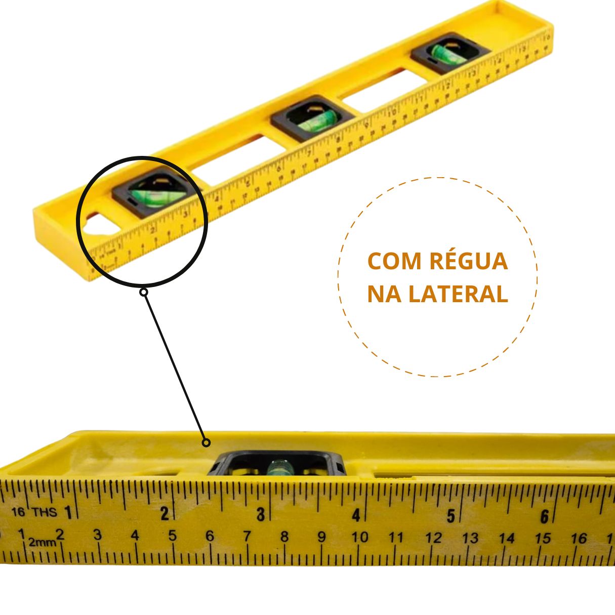 NIVEL COM 3 BOLHAS E REGUA 20 POL 50 CM PEDREIRO CONSTRUCAO - MFL ...
