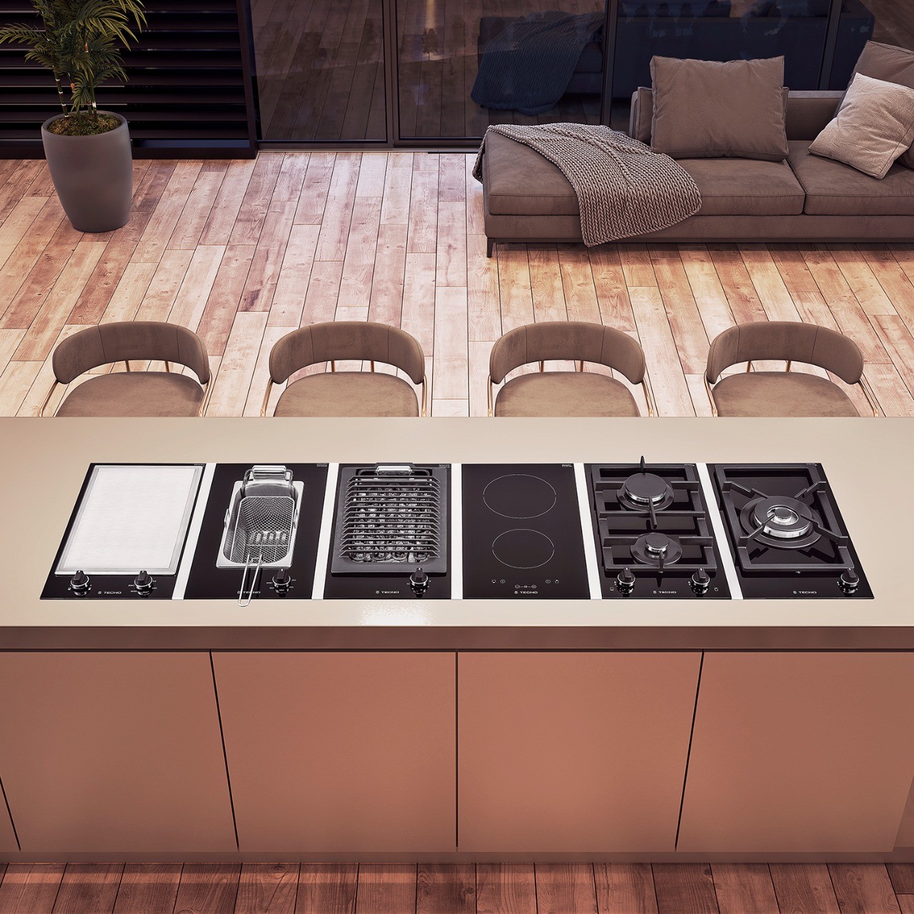 Cooktop Vitrocerâmico com 2 Queimadores a Gás 220V Dominó 30cm Tecno ...