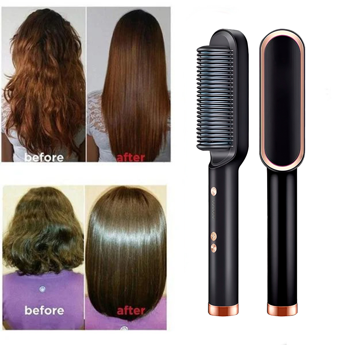 Escova De Cabelo Cerâmica Straightener Com Visor Led - Catálogo ...