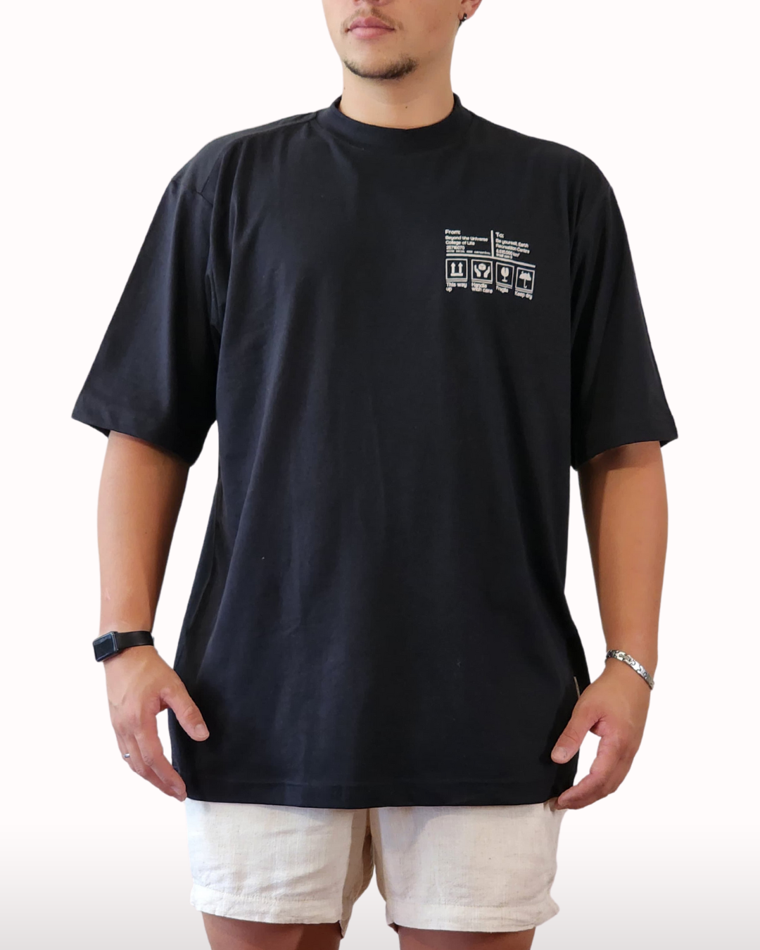 Camiseta Oversized Human Being Preto - Razão Social Moda Sustentável