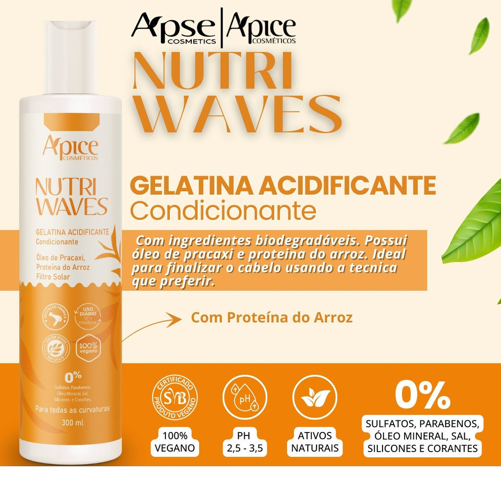 Gelatina Acidificante Nutri Waves Apse 300ml - Niale Cosméticos e ...
