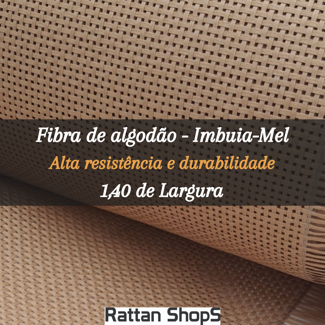 Palhinha Indiana de Algodão Fibra Natural Imbuia-Mel - RattanShops