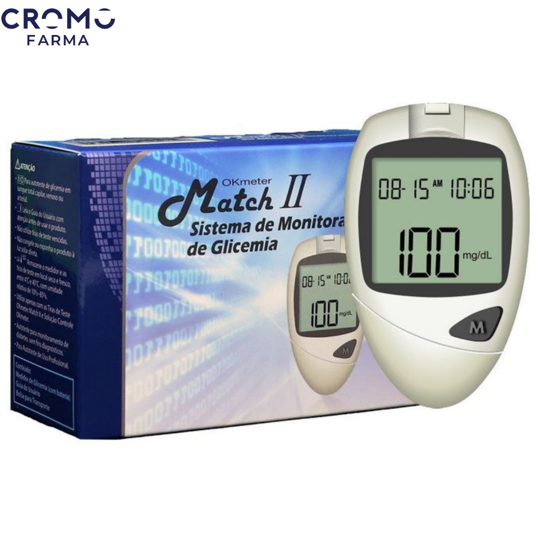 Medidor de Glicemia OKMeter Match II - Cromo Farma
