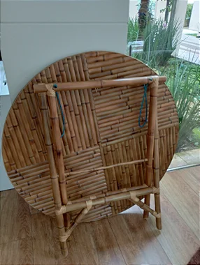 Mesa dobrável de bambu 1,20 m - Chez Home - Decoração para Casa e Mesas