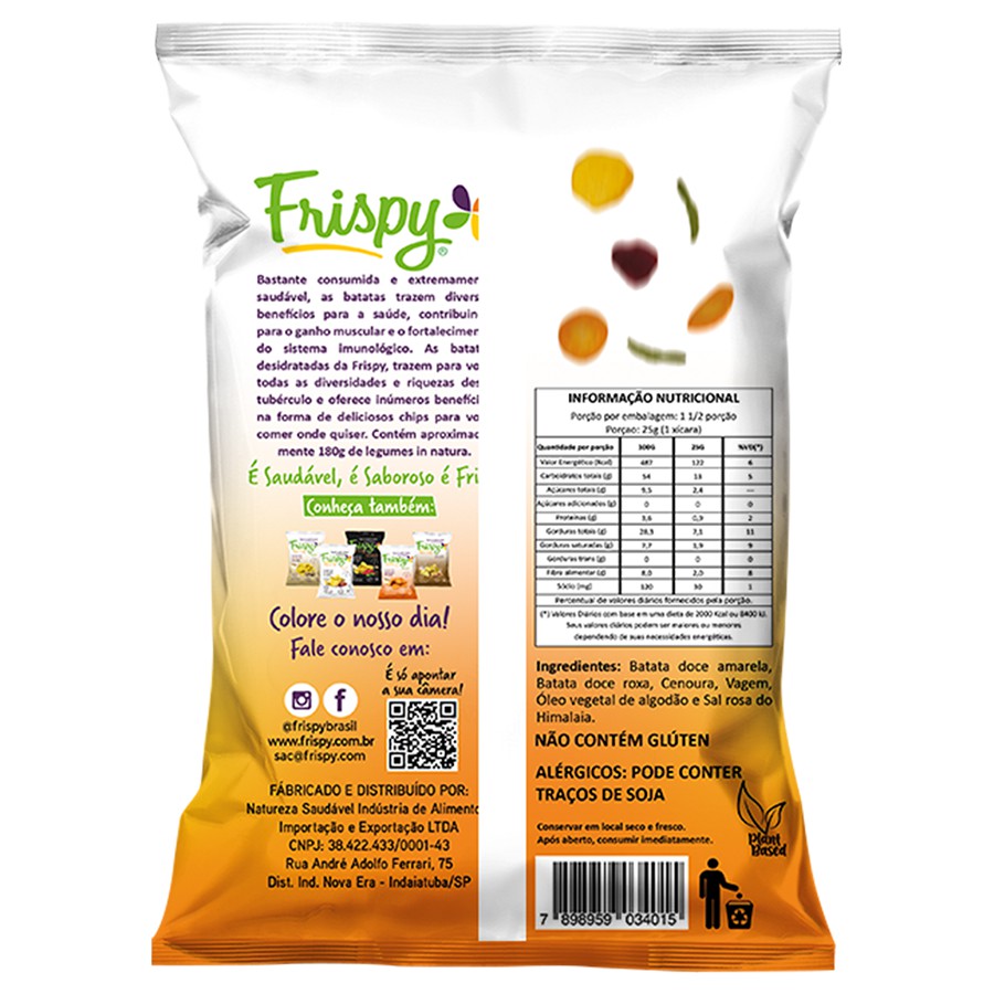 Chips de Batata doce - Loja Frispy | Snacks saudáveis de vegetais