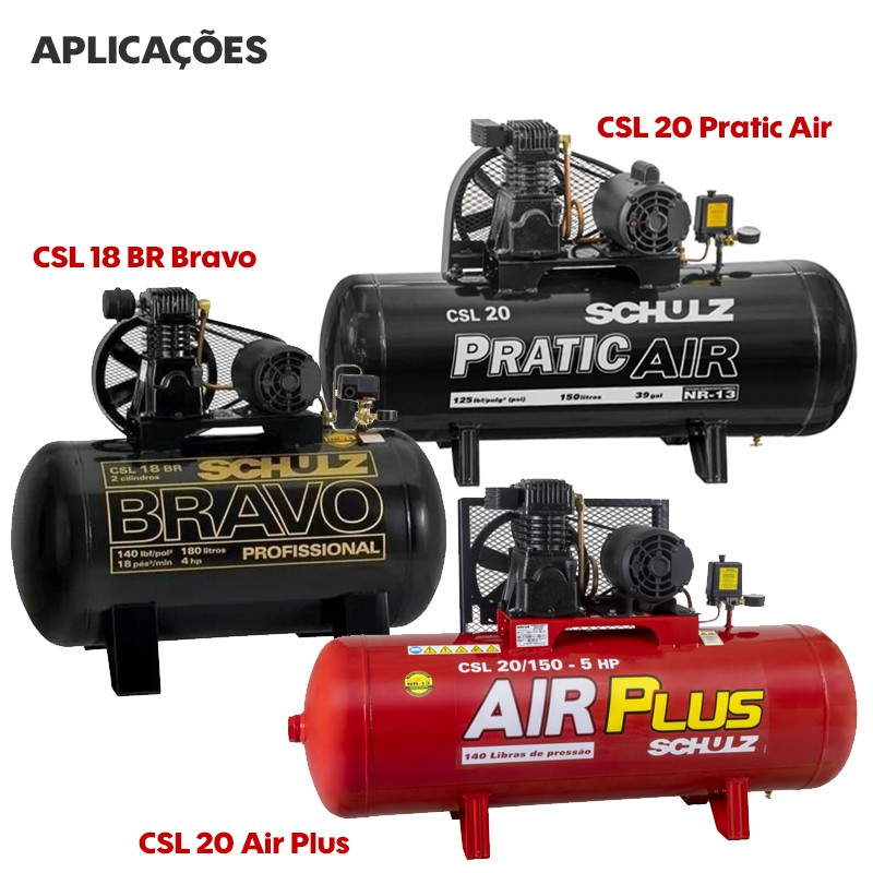 Bloco Cabeçote Compressor Schulz - CSL 20 AirPlus - 140psi (922.7793-0 ...