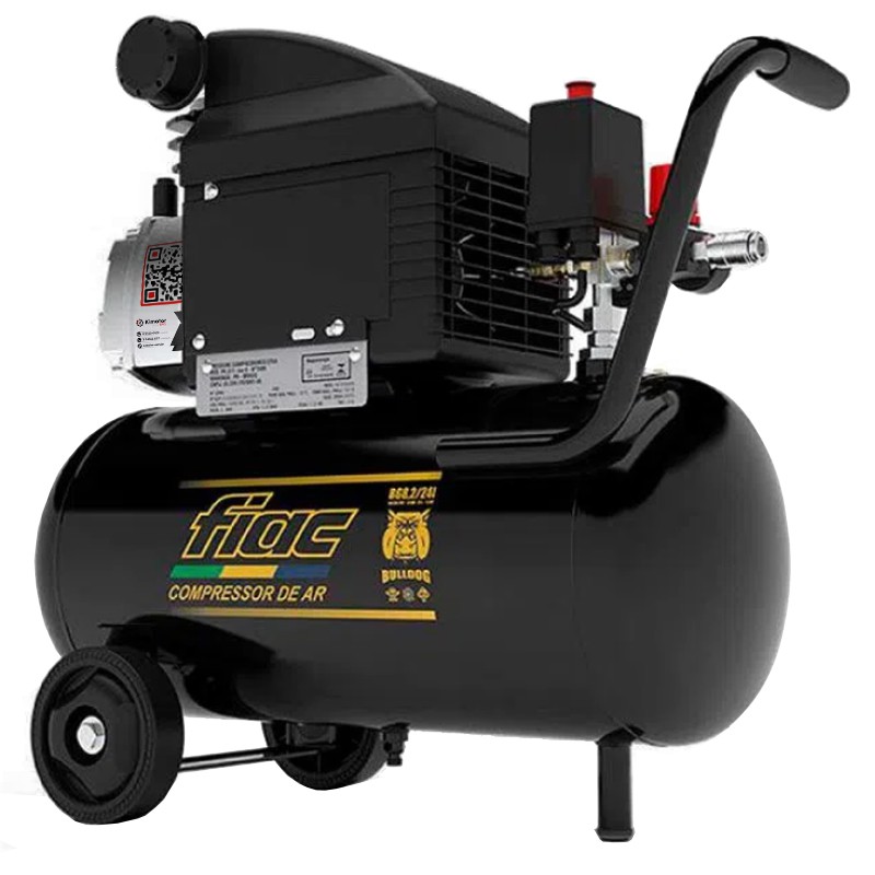 Motocompressor FIAC 8pés - 24Litros - 120psi - 2CV - 220V - KIMOTOR ...