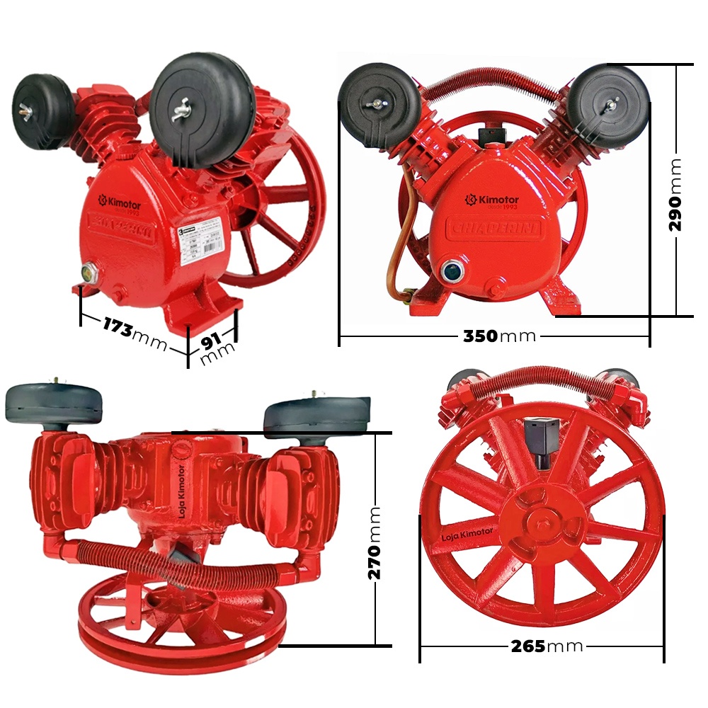 Cabeçote Compressor Chiaperini 10 RED - 10pcm 140psi 2hp - KIMOTOR ...