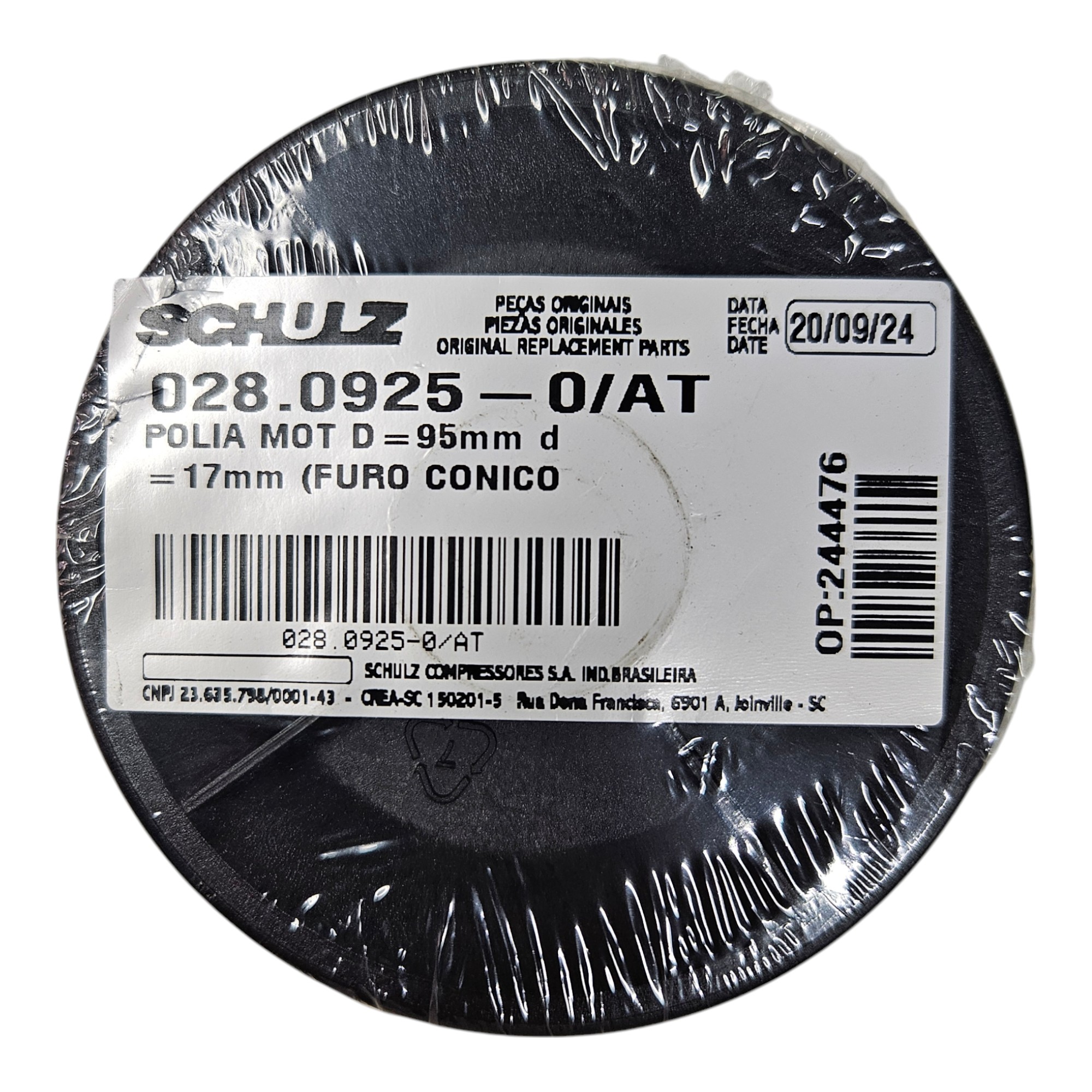 Polia Schulz 95mm Plastico - CSV 10 Pro - 17mm Conico (028.0925-0/AT) [P2-I12] - KIMOTOR ...