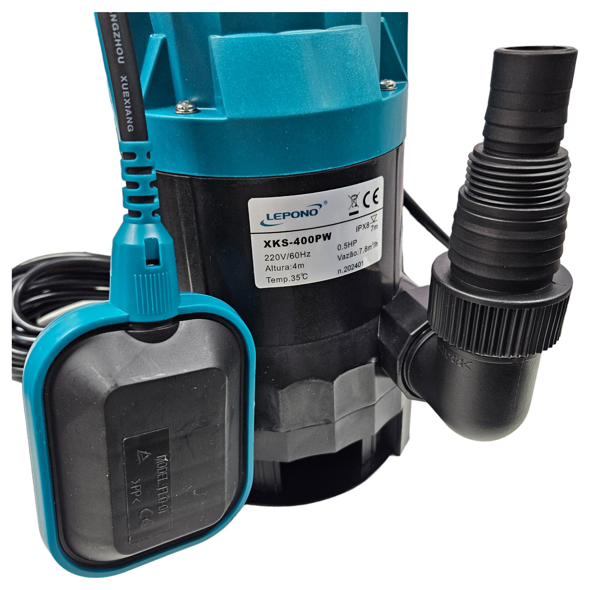 Bomba Submersível Lepono XKS 400 - 1/2CV - 4,8MCA - 220V - KIMOTOR - Autorizada Schulz Compressores