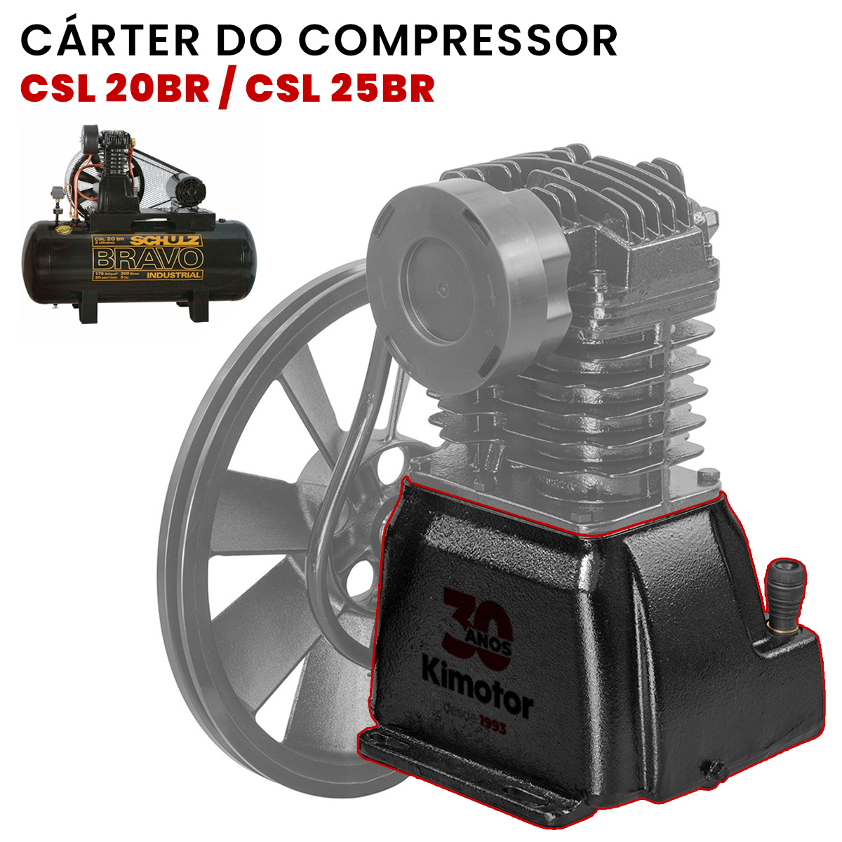 Schulz Bravo CSL 20BR - Cárter Compressor - 709.1573-0 - KIMOTOR ...