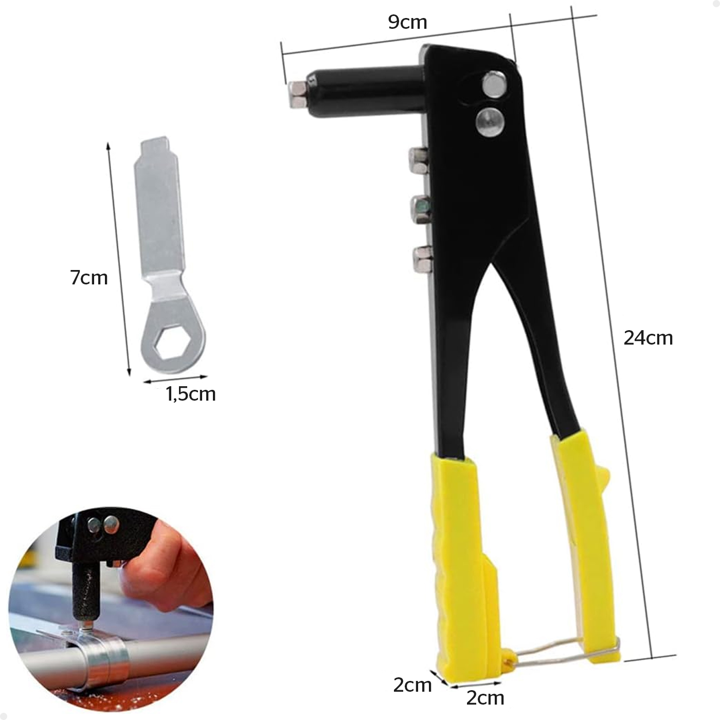 Alicate Rebitador Profissional Rebitadeira Manual Com 4 Bicos Conserto ...