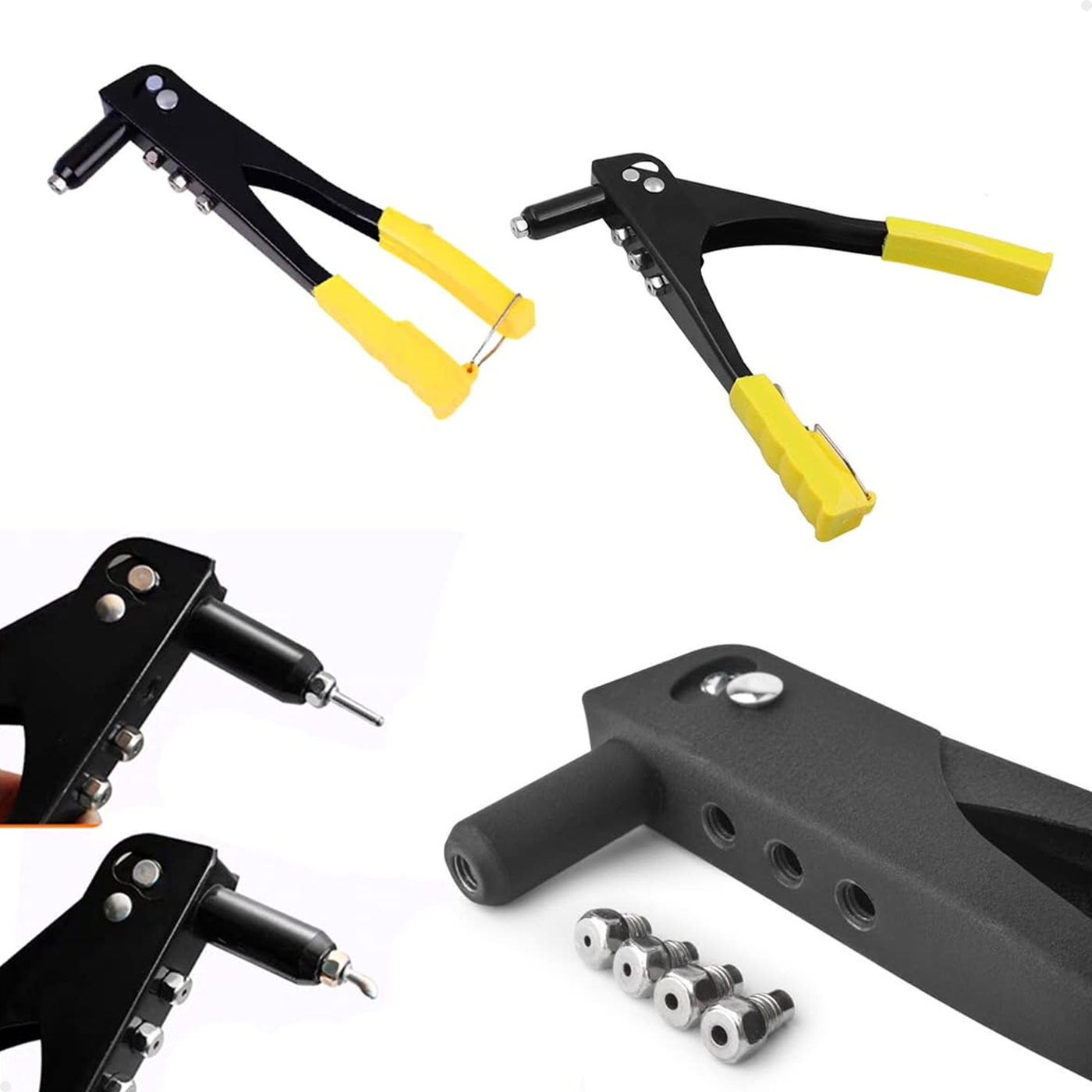 Alicate Rebitador Profissional Rebitadeira Manual Com 4 Bicos Conserto ...