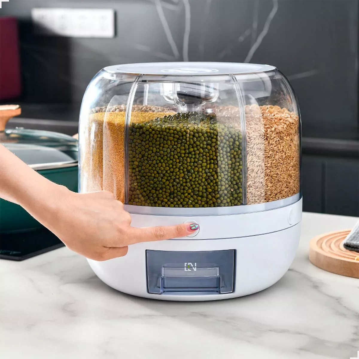 Organizador Alimentos Giratório 6 Divisórias Porta Grãos - Lorben